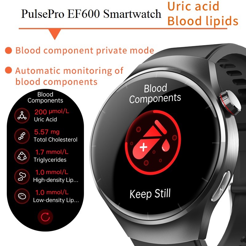 ECG Smartwatch for Health | PulsePro EF600 Heart Rate & Blood Pressure ...