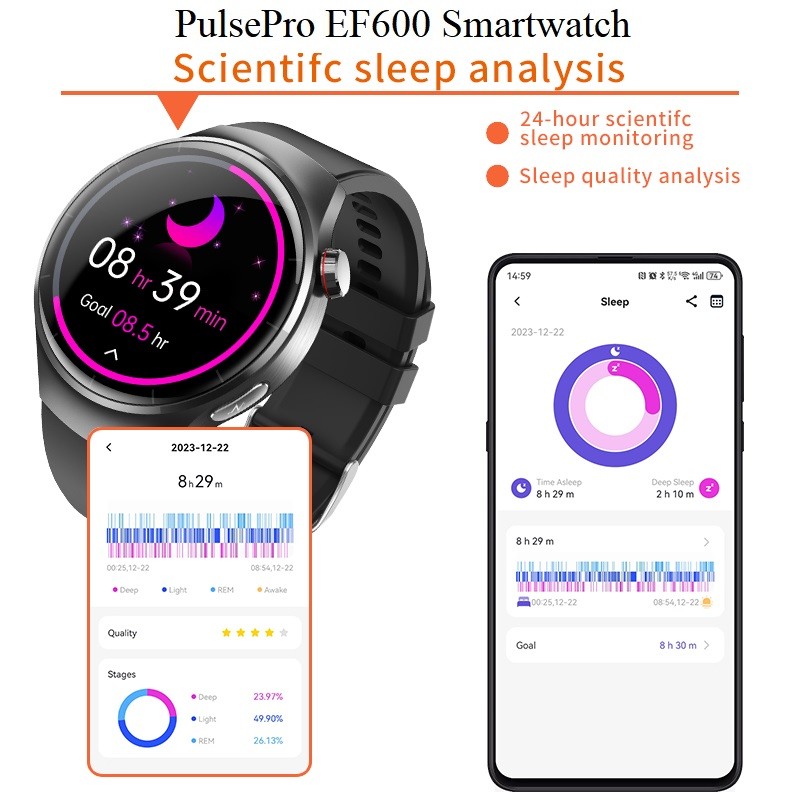 ECG Smartwatch for Health | PulsePro EF600 Heart Rate & Blood Pressure ...